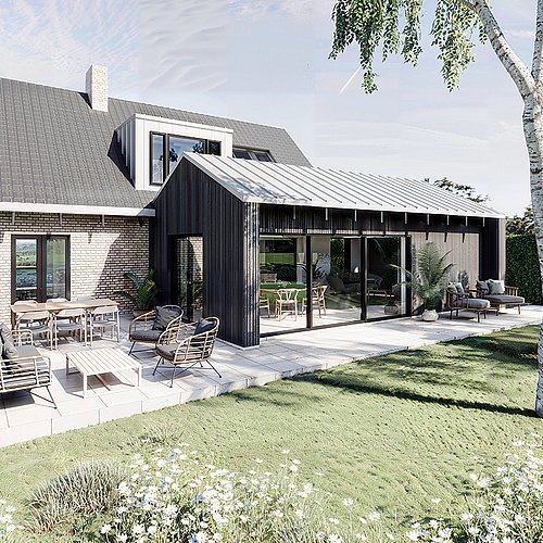 Tilbygning til Klassisk Villa fra 1956, giver mere Plads og Lys